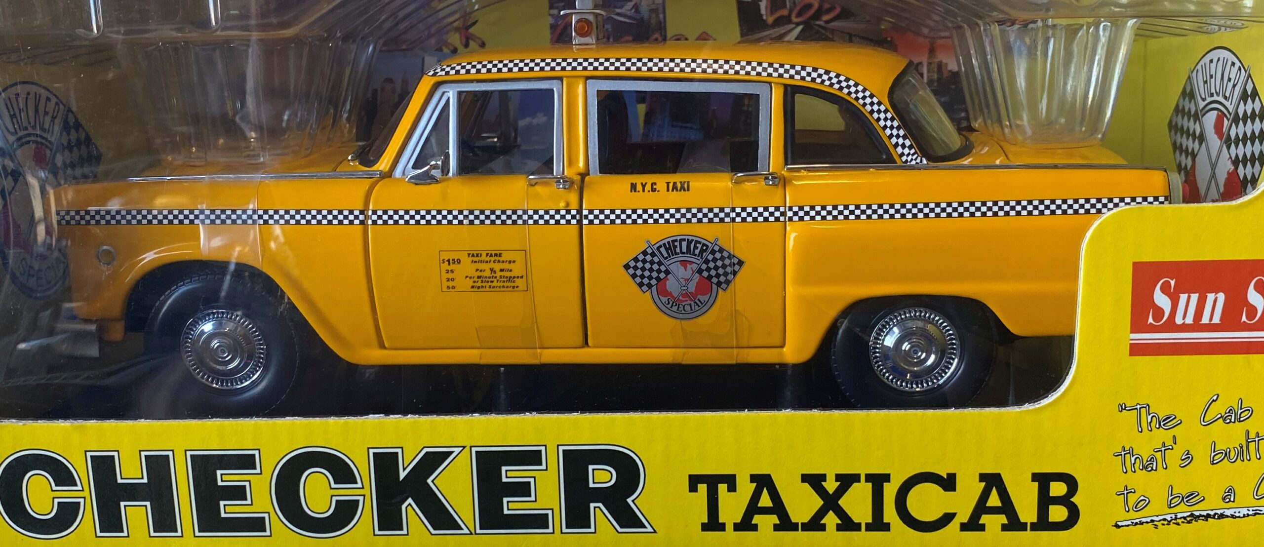 Sun Star Checker Taxi 1:18 (NYC) - Big Bill's Die Cast
