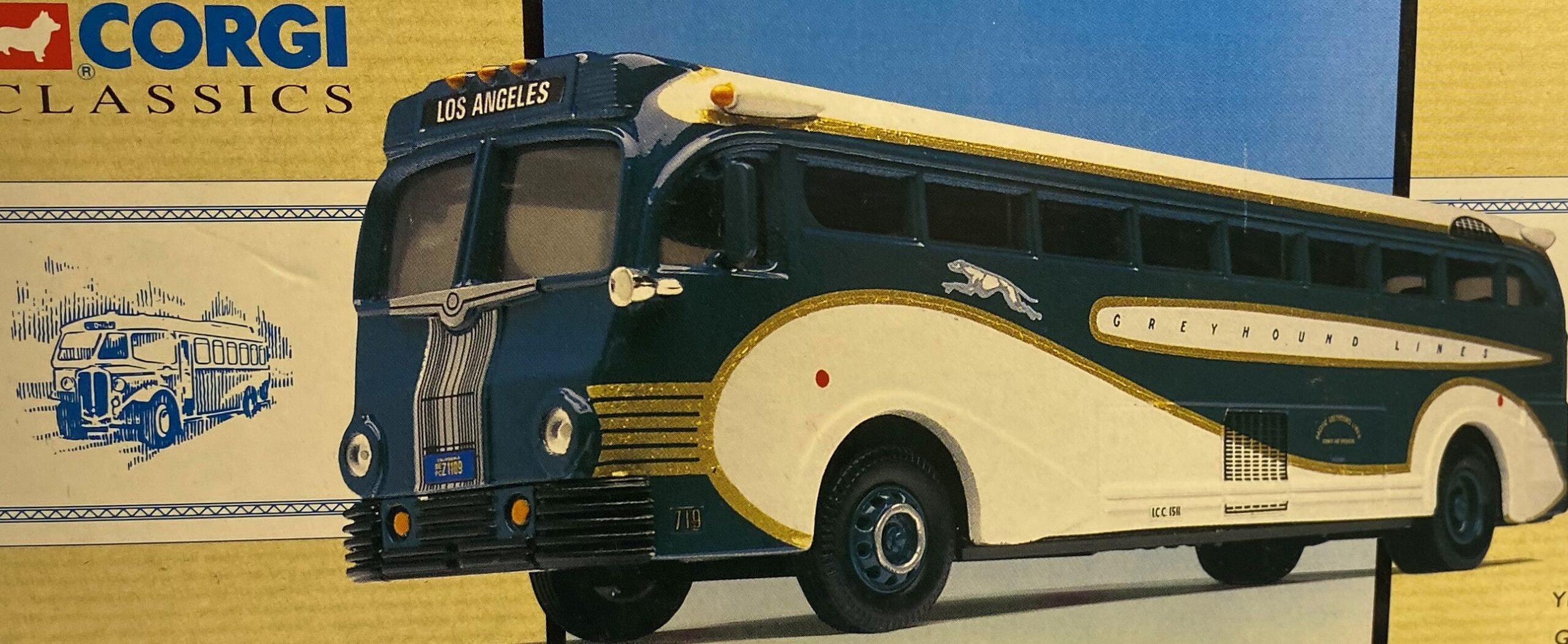 Corgi Yellow Coach 743 "Greyhound" to LA 1:50 - Big Bill's Die Cast
